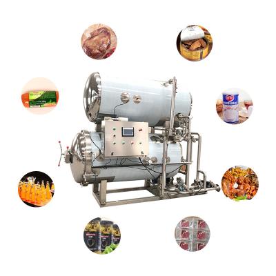 China Máquina de la autoclave de la réplica de la inmersión del agua del esterilizador del doble capa para la comida del envasado al vacío en venta