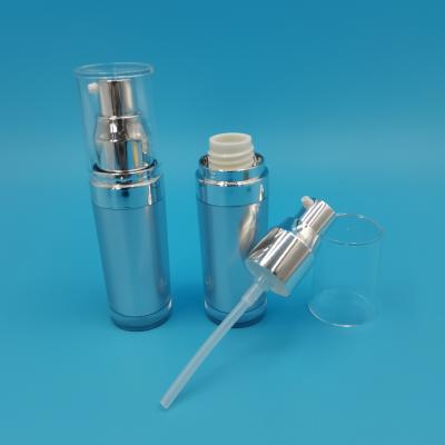 Cina Bottiglia per lozione acrilica a forma rotonda in PMMA 15 ml 30 ml 50 ml 100 ml 120 ml in vendita