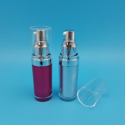 Cina Bottiglia per lozione acrilica a forma rotonda in PMMA 15 ml 30 ml 50 ml 100 ml 120 ml in vendita