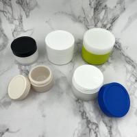 China Matt Plastic Cosmetic Jars Double Wall 60ml 100ml metallized For Scrub Paste for sale