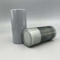 China 75g Gray Empty Deodorant Stick Container AS / PP Sunscreen Round Tubes for sale