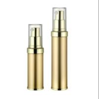 China 20ml Airless Pump Bottle Gold Single Wall UV Proof Refillable Offset Printing for sale