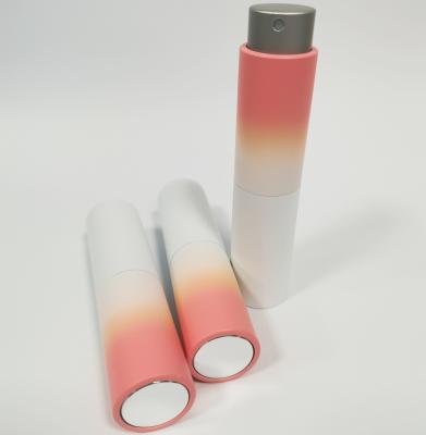 China 8 ml aluminium omhulsel kleurverloop navulspuitfles met glazen binnenfles Te koop