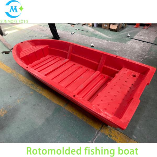 Quality Rotomolded HDPE Plastic Fishing Boat Mold , Thickened Red PE Boat For Fishing / Aquaculture for sale