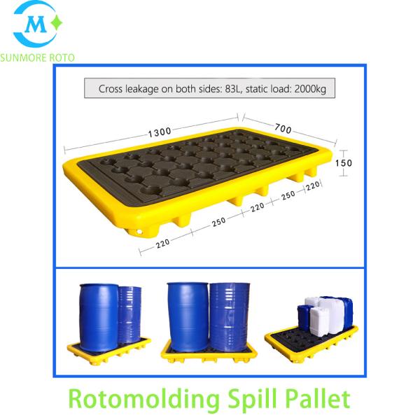 Quality High-Capacity Rotomolded HDPE 83L Spill Containment Pallet Mold with Cross Leakage Design for sale