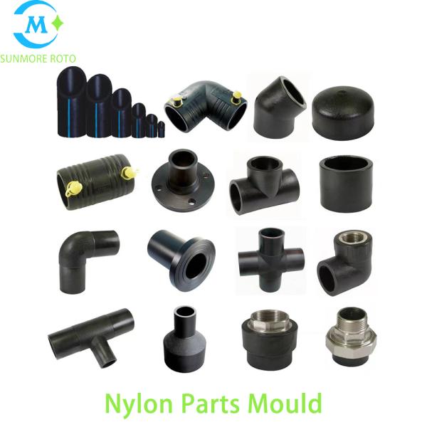 Quality SUNMORE Factory Multi-Cavity Nylon Plumbing Parts Mould, Custom Size HDPE Pipe Connector Aluminum Injection Mould for sale