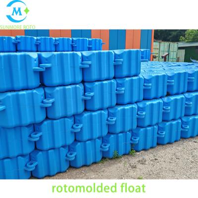 China Seamless Thick HDPE Rotomolded Float, Impact Resistant Waterproof Plastic Floating Pontoon For Yacht Marina for sale