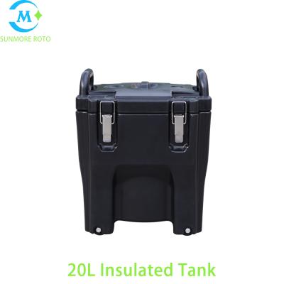 China SUNMORE ROTO 20L Rotomolded PE Insulated Tank, Portable Heat Preservation Plastic Cooler Box With Metal Latches & Handles for sale