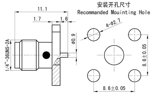 SMA Female Microstrip Soldered Flange RF Coaxial Socket