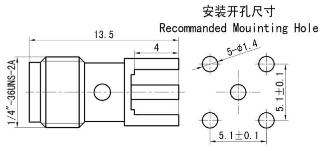 SMA Female PCB Soldered RF Coaxial Socket connector