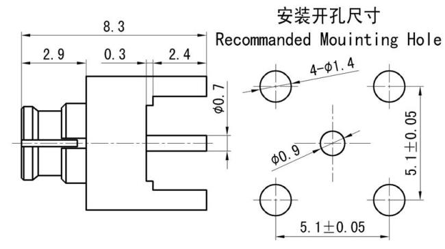 SMP Female PCB Soldered RF Coaxial Socket