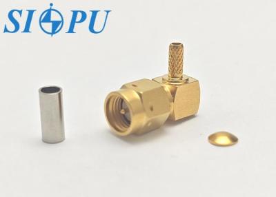 China Conector coaxial de RF masculino SMA ️ Ángulo recto de 90°, compatible con el cable RG316/U en venta