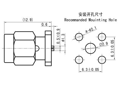 Китай Установка микрофланца нержавеющей стали SMA RF соединителя для применения в микроштрипах на 18 ГГц продается