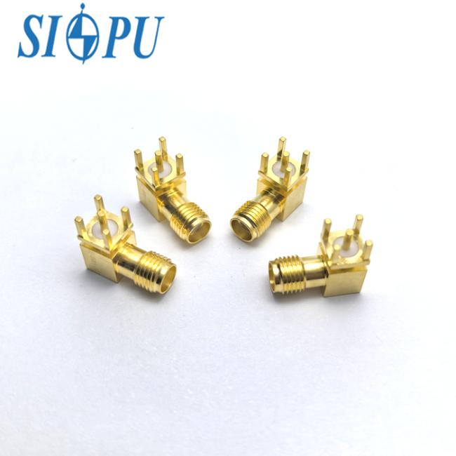 SMA Female Right Angle PCB Soldered Mount Microstrip RF Coaxial Connector