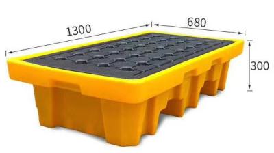 China 2 Drum Plastic Spill Pallet Rotational Molding Spill Pallet for sale