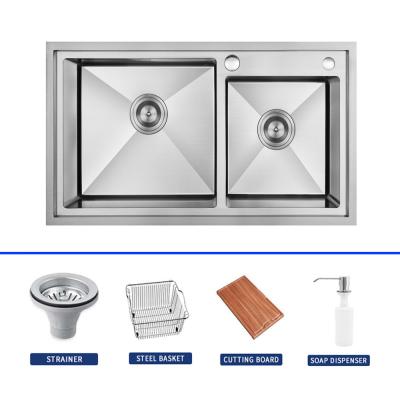 China Equal Basin Single Bowl Handmade Kitchen Sink Nano Finish for sale