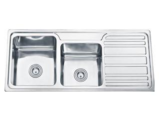 Китай Золотая отделка из нержавеющей стали двойная миска раковина 18 калибра 2 канализации прочный продается