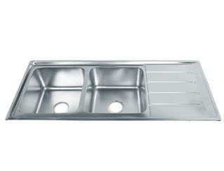 China With Drainboard Polished Stainless Steel Double Bowl Sink Kitchen Sink Grid for sale