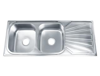 China With Drainboard Polished Stainless Steel Double Bowl Sink Kitchen Sink Grid for sale