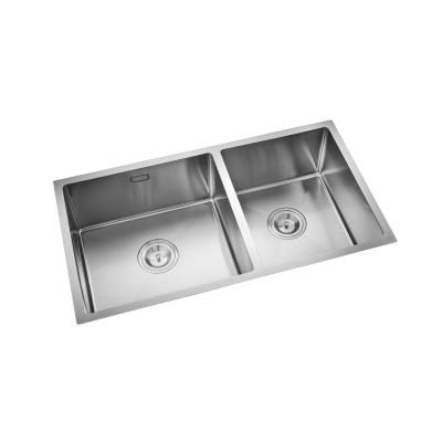 Cina grado commerciale fatto a mano del lavandino di cucina del nichel di 780*430mm in vendita