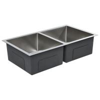 China Right Angle Corner Two Basin Kitchen Sink for sale