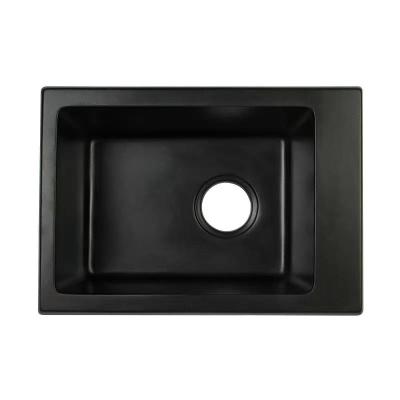 Cina Singola profondità di colore 245mm del nero del lavandino di cucina del calcolo del quarzo del bacino del quadrato in vendita