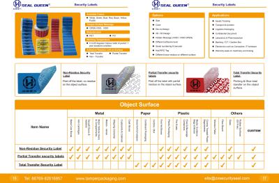China Security Seal Warranty Void Stickers , PET Tamper Evident Seal Label for sale