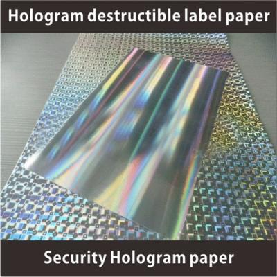 China Ultra Destructible Tamper Evident Label Material , 3D Hologram Stickers for sale