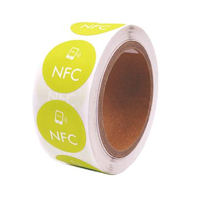 China Custom PET Waterproof 13.56MHz NFC 213/215/216 Chip Label Coated Paper Sticker Round/Square NFC Sticker for sale