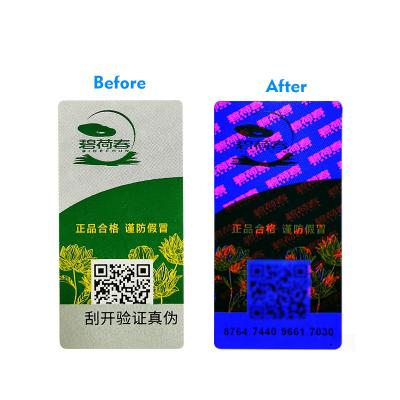 China Custom UV-Reactive Authentication Labels – Tamper-Proof Stickers with Hidden Markings for Brand Protection and High-End Product Verification for sale