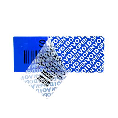 China Custom Security Labels with Tamper-Proof Void Design for Packaging for sale