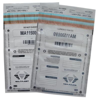 China LDPE Plastic Tamper Evident Self Seal Security Coin Money Courier Bag for sale