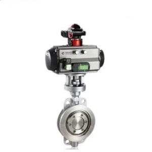 China Wafer Ductile Iron PTFE Seat Butterfly Valve Air Actuator Single Acting Butterfly Valve for sale