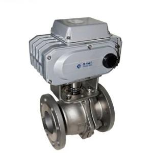China Dn100 Pn16 WCB Flange Electric Ball Valve Stainless Steel Flange Connection for sale