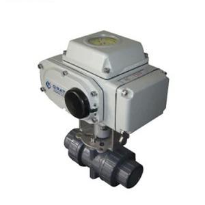 Cina Dn40 Valvola a sfera in PVC motorizzata di tipo V ad alta resistenza chimica in vendita