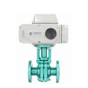 Quality FEP Stainless Steel V Type Fluorine Electric Ball Valve With Flange Connection for sale