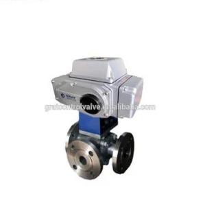 Válvula de bolas de 3 vías para tratamiento de agua de acero inoxidable Dn15 Mini Actuador eléctrico