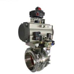 China Sanitary Stainless Steel Clamp Butterfly Valve DN50 - 1200 With Multi Position Actuator for sale