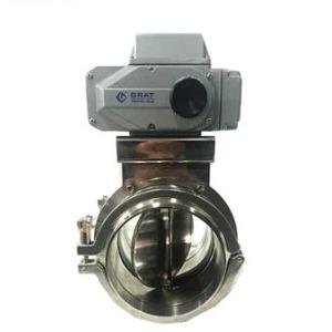 China Sanitary Stainless Steel Clamp Butterfly Valve DN50 - 1200 With Multi Position Actuator for sale