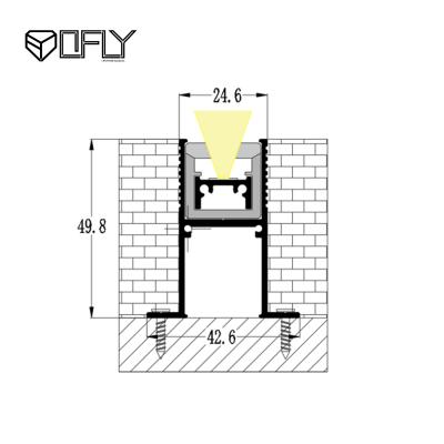 China Square Aluminum LED Profile Channel Recessed Floor Wall Ceiling Mounting for sale