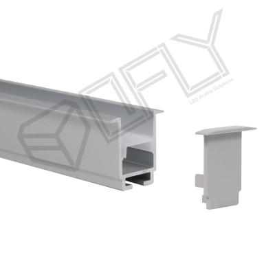 China 23*23.5mm Recessed Aluminum LED Channel Anodized Prismatic Cover For LED Strip Lighting for sale