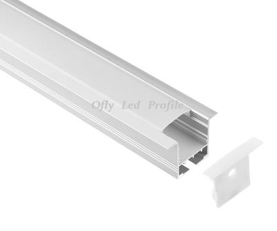 China 6063 T5 Aluminum Alloy Recessed LED Profile 35mm W X23mm H with Heat Dissipation for LED Strips for sale