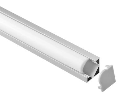 China Surface Mounted LED Aluminum Profile 6063 T5 Aluminum Alloy for Corner Lighting 18.1mm x 18.1mm for sale