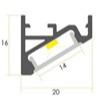 China Aluminium LED Strip Corner Profile Anodized 16*20mm Surface Mounted For Lighting for sale