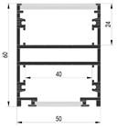 China Multiple Diffuser LED Aluminium Extrusion Channel 60*50mm Circular Anodized for sale