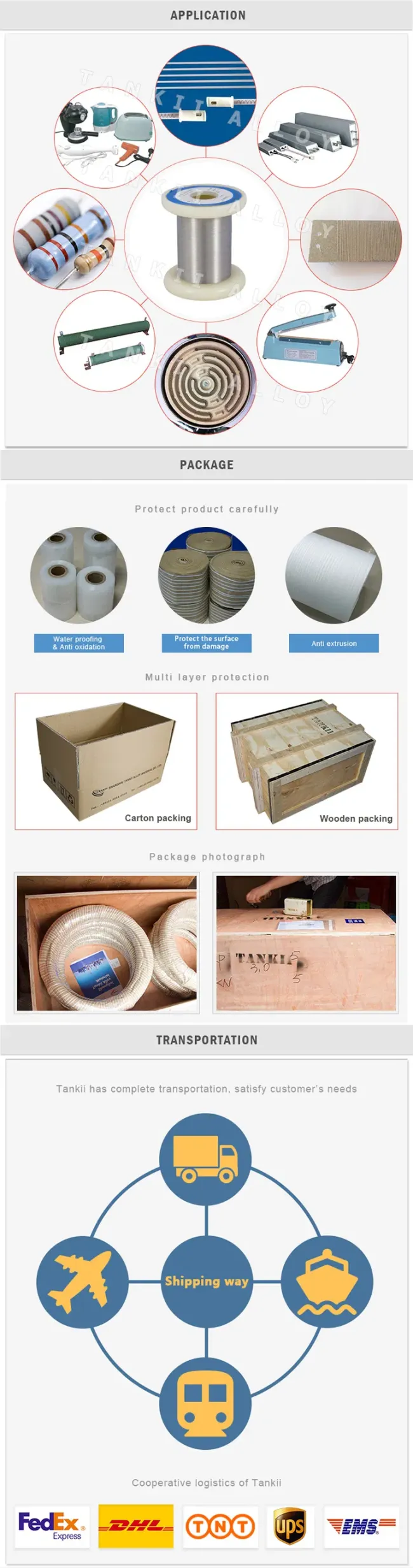 Tankii High Temperature Resistance NiCr6015 wire for Hand Dryer