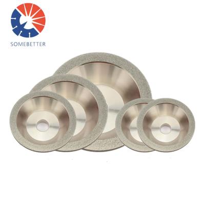 China Electroplated diamond cup grinding wheel for tungsten carbide steel for sale