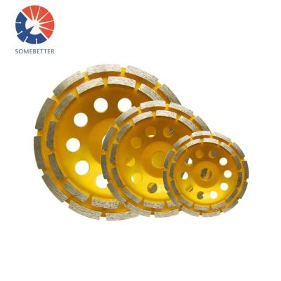 China 9''/230mm Well Designed Double Row Cup Wheel Diamond Wheels Grinding For Concrete and Marble for sale