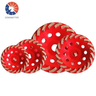 China 100mm Flat turbo aluminium diamond grinding cup wheel for precision grinding of natural stone for sale