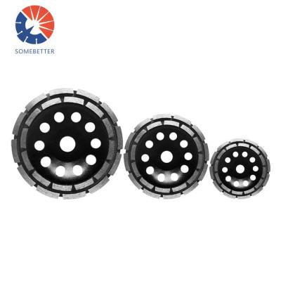 China China Diamond Tools Double Row Abrasive Cup Grinding Wheel for Stone for sale